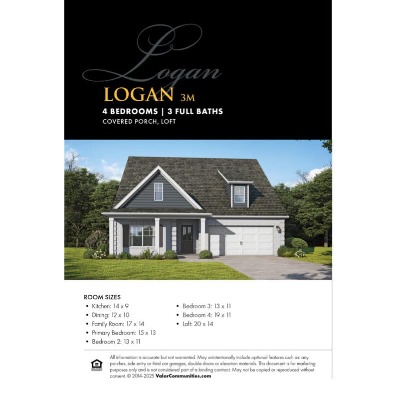 Logan 3-M Floorplan Details - Valor Communities New Homes for Sale
