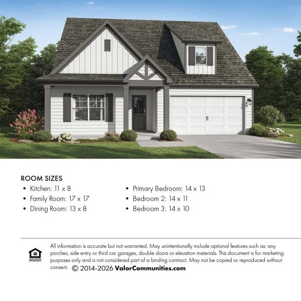 Kimbrell I 1 Floorplan Details - Valor Communities New Homes for Sale